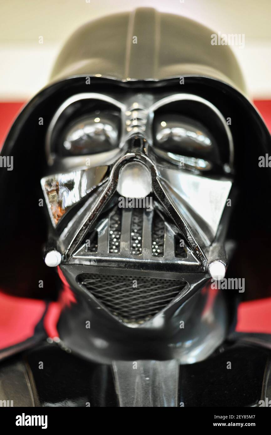 Darth Vader helmet and costume, from Star Wars, on display, Industrial ...