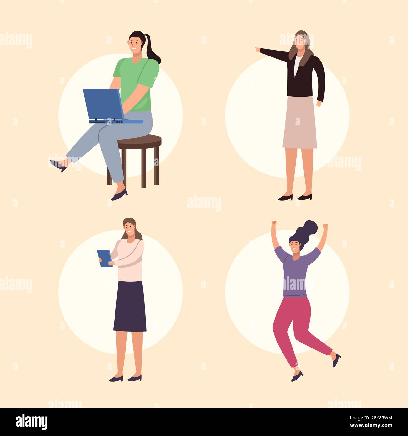 Celebrating women characters Stock Vector Images - Alamy