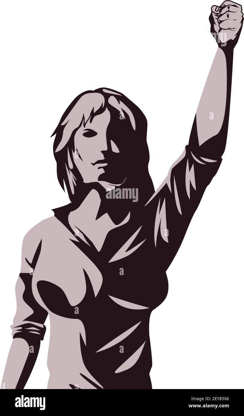 woman with fist Stock Vector Image & Art - Alamy