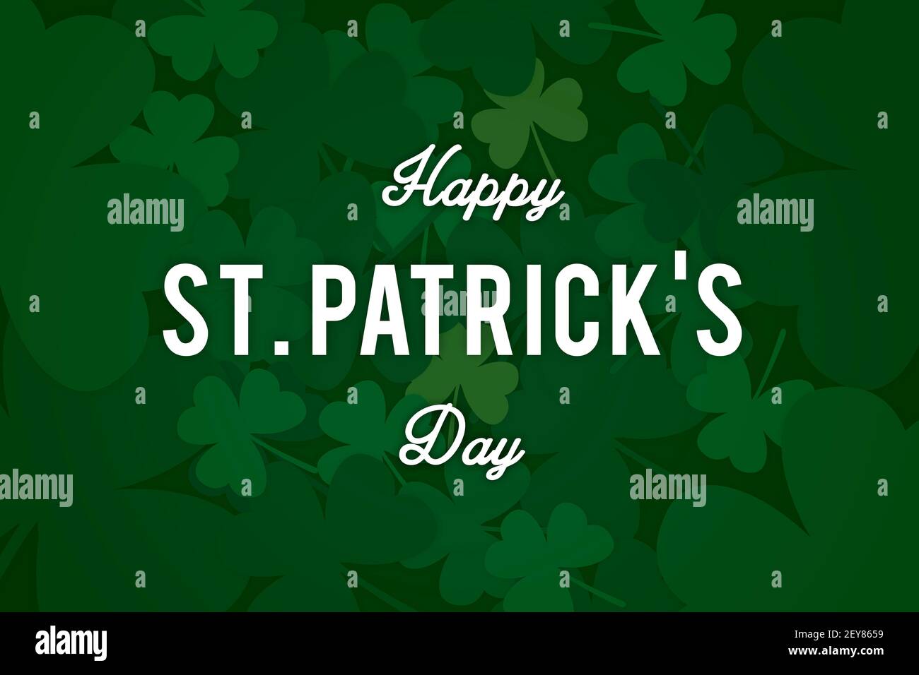 St. Patrick's Day green shamrock holiday illustration background, card ...