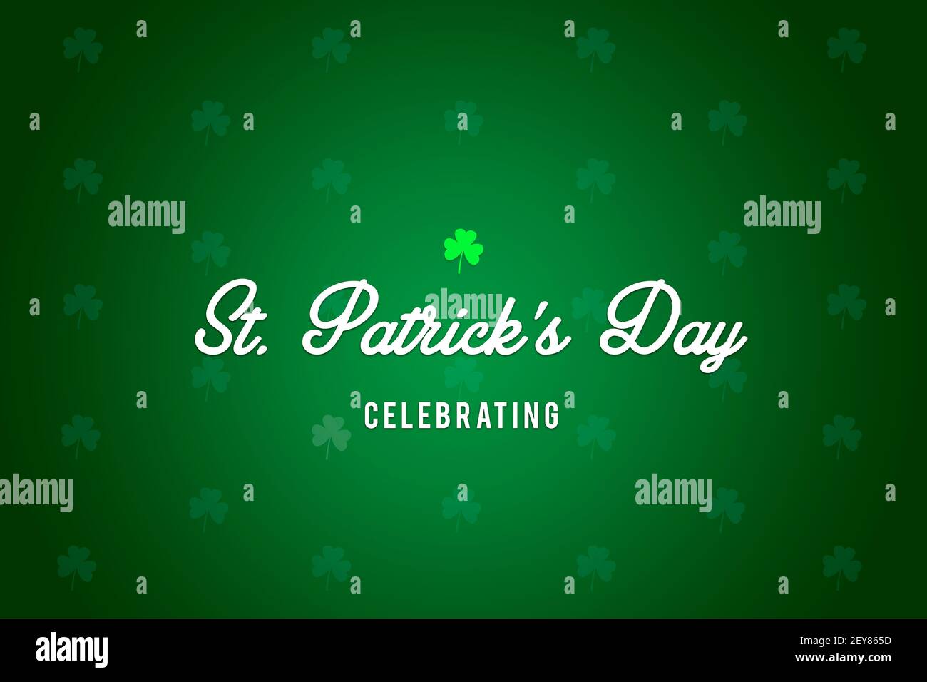 St. Patrick's Day green shamrock holiday illustration background, card ...