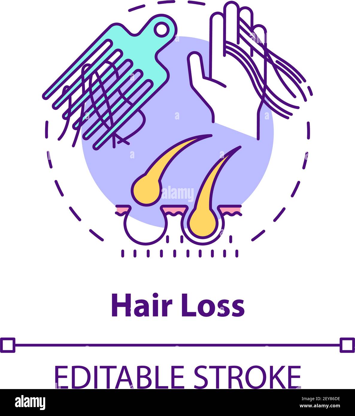 Hair loss concept icon Stock Vector Image & Art - Alamy