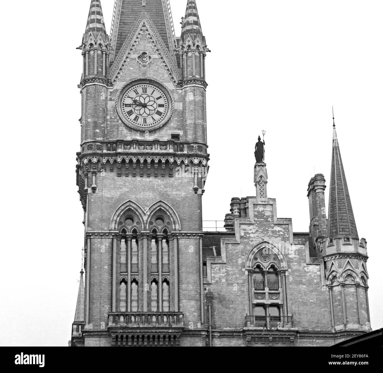 Old architecture in london england windows and brick exterior wall ...