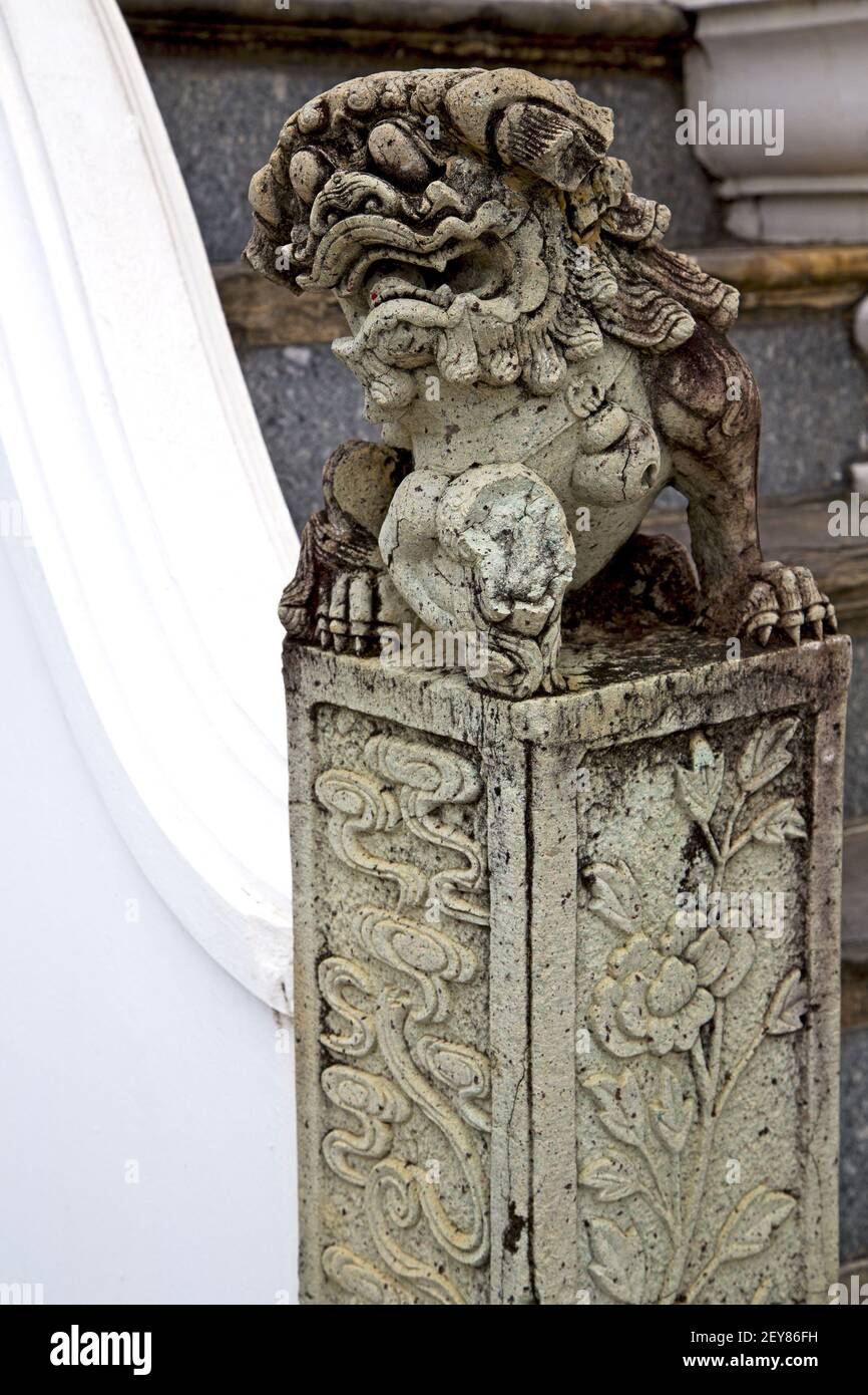 Monster demon in the temple column warrior Stock Photo - Alamy