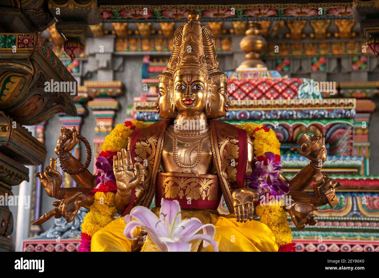 Lord brahma sculpture seen at the temple.Built in 1879 by Vaithi ...