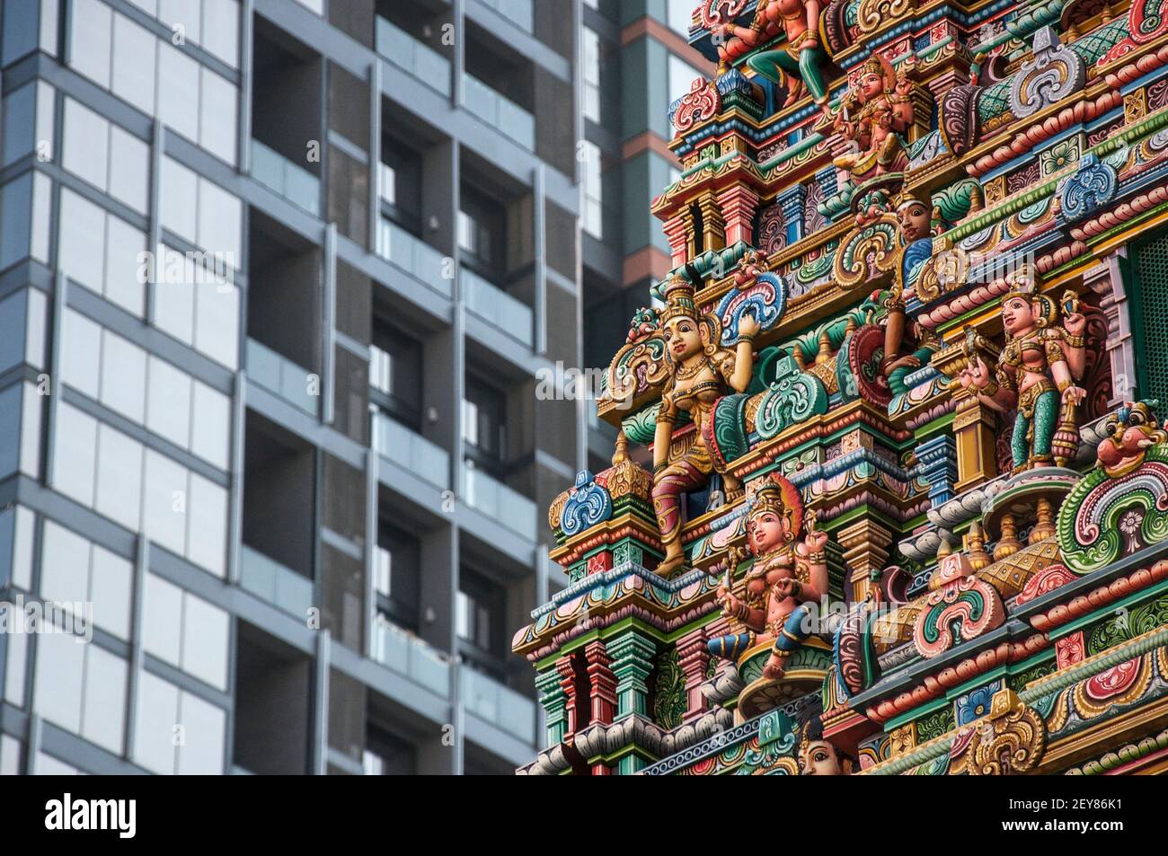 South Indian architecture style seen at the temple.Built in 1879 by ...