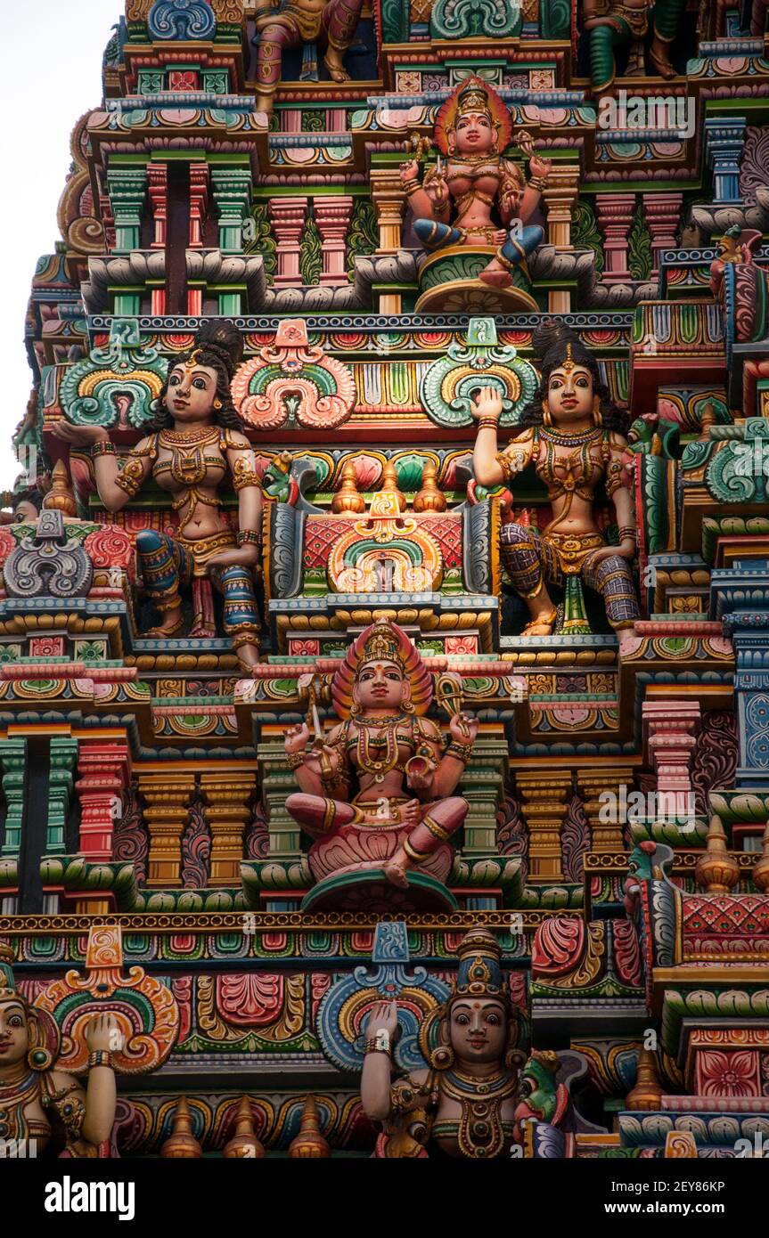 South Indian architecture style seen at the temple.Built in 1879 by ...