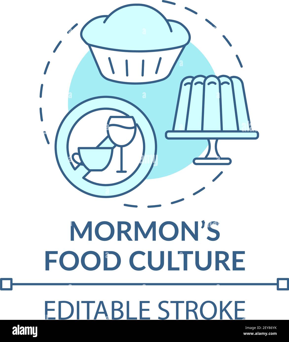 Mormon food culture turquoise concept icon Stock Vector Image & Art - Alamy