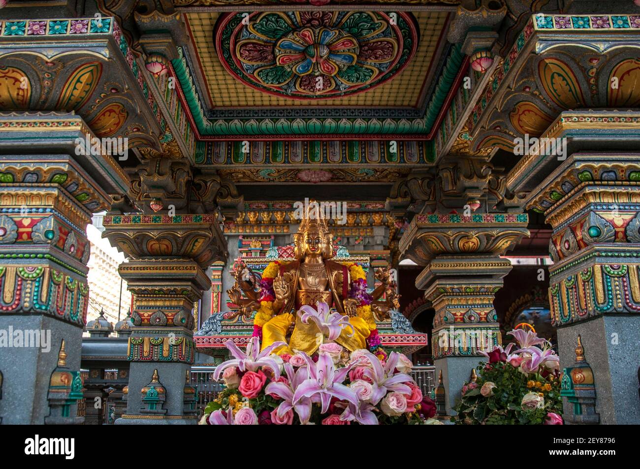 Lord brahma sculpture seen at the temple.Built in 1879 by Vaithi ...