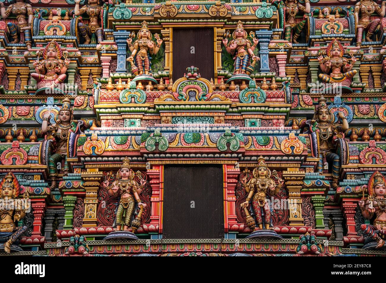 South Indian architecture style seen at the temple.Built in 1879 by ...