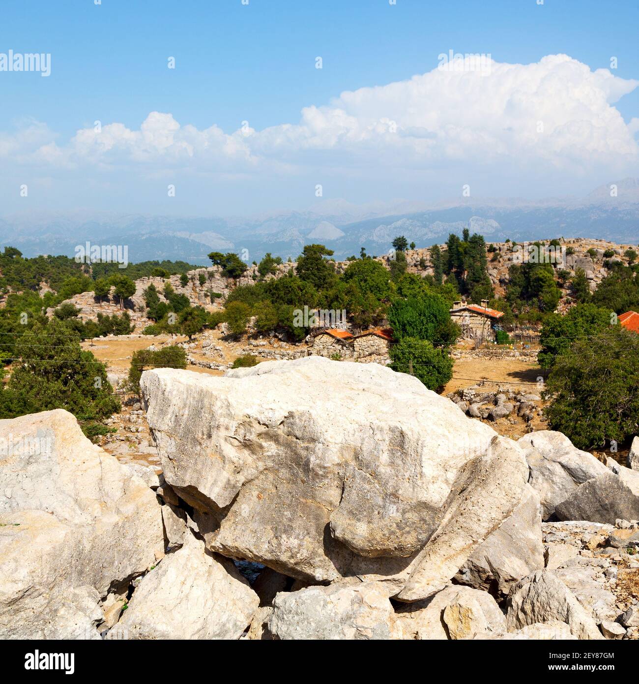 From the hill in asia turkey selge old architecture ruins and nature ...