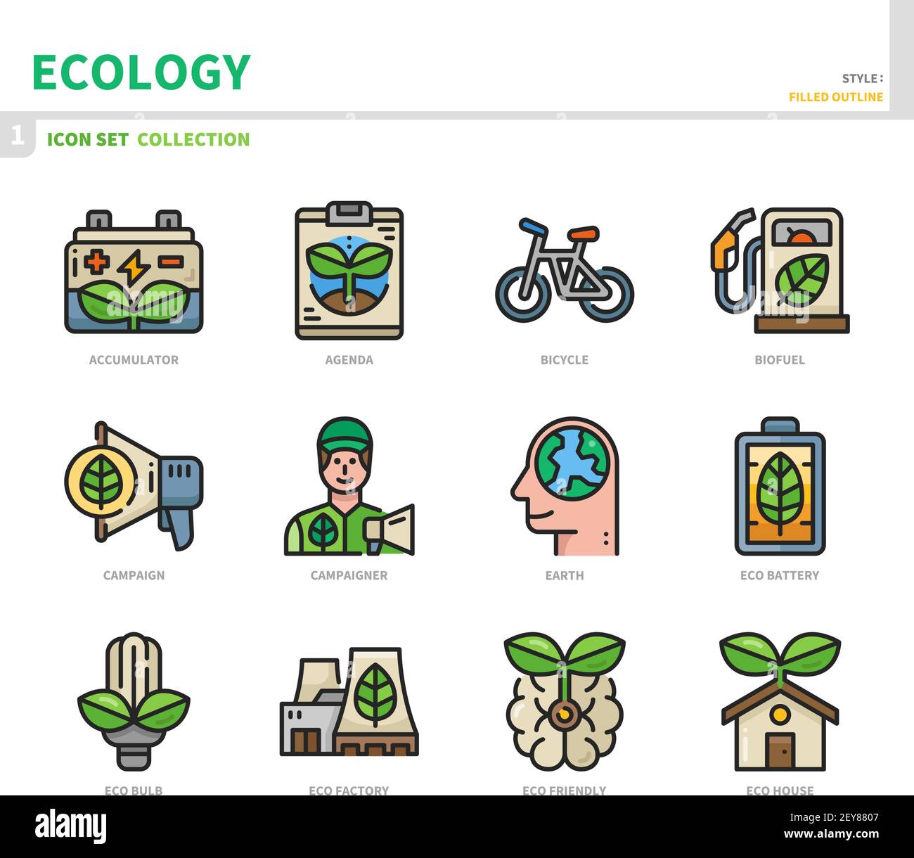 ecology and environment icon set,filled outline style,vector and ...