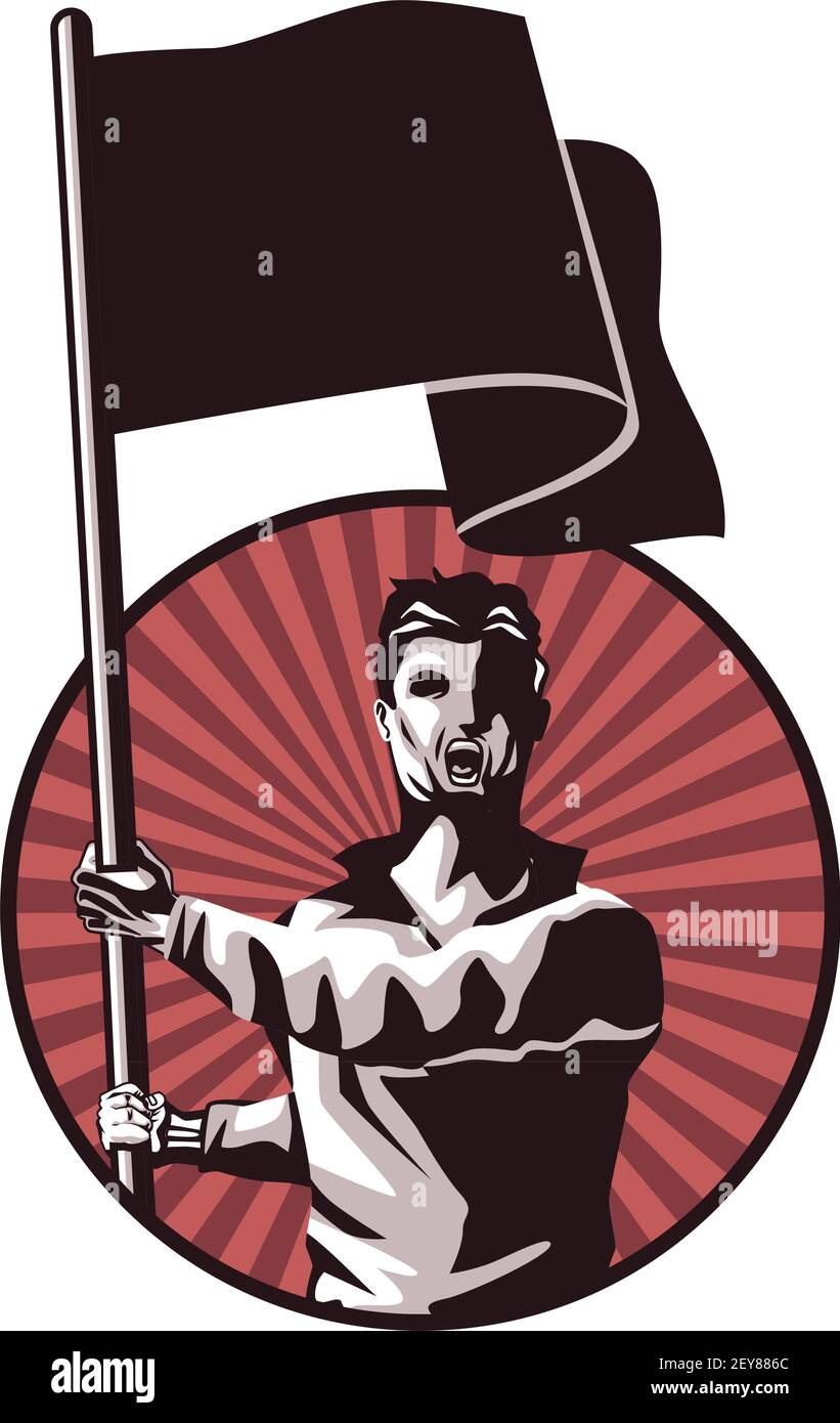 man waving flag Stock Vector Image & Art - Alamy