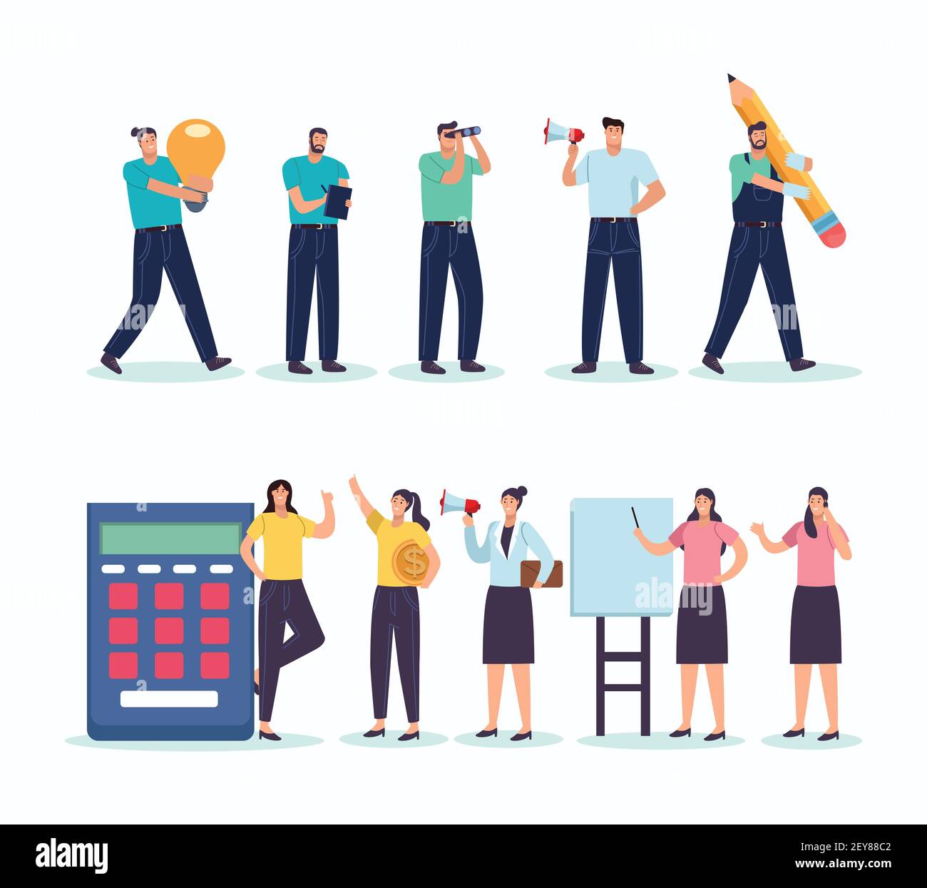 Businessman calculator business documents Stock Vector Images - Alamy