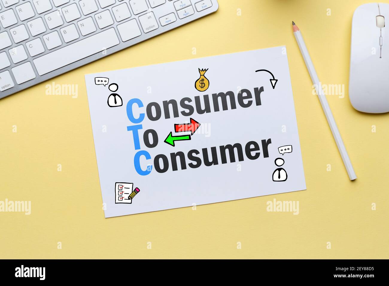 C2C concept. Consumer to consumer as a business model Stock Photo - Alamy
