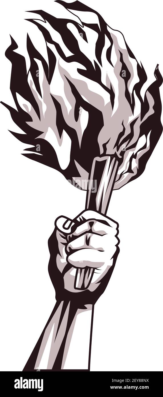 hand with torch Stock Vector Image & Art - Alamy