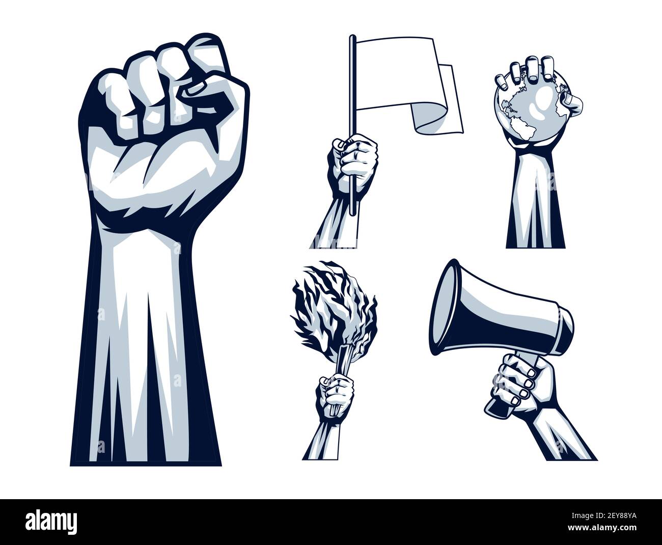Fists hands up Stock Vector Images - Alamy