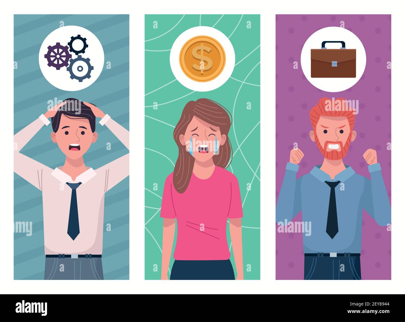 business people extressed for information overload Stock Vector Image ...