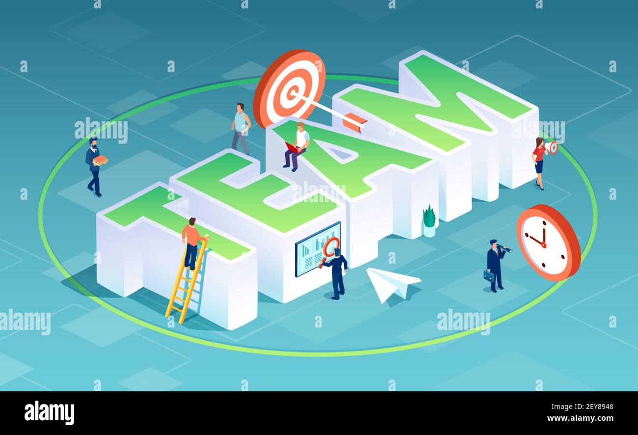 Vector of diverse people working together building a team Stock Vector ...