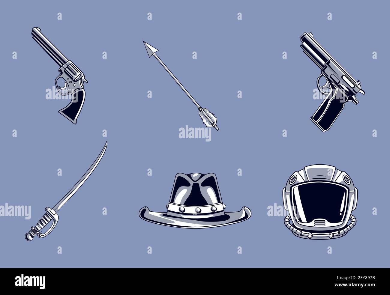 weapons and hat Stock Vector Image & Art - Alamy