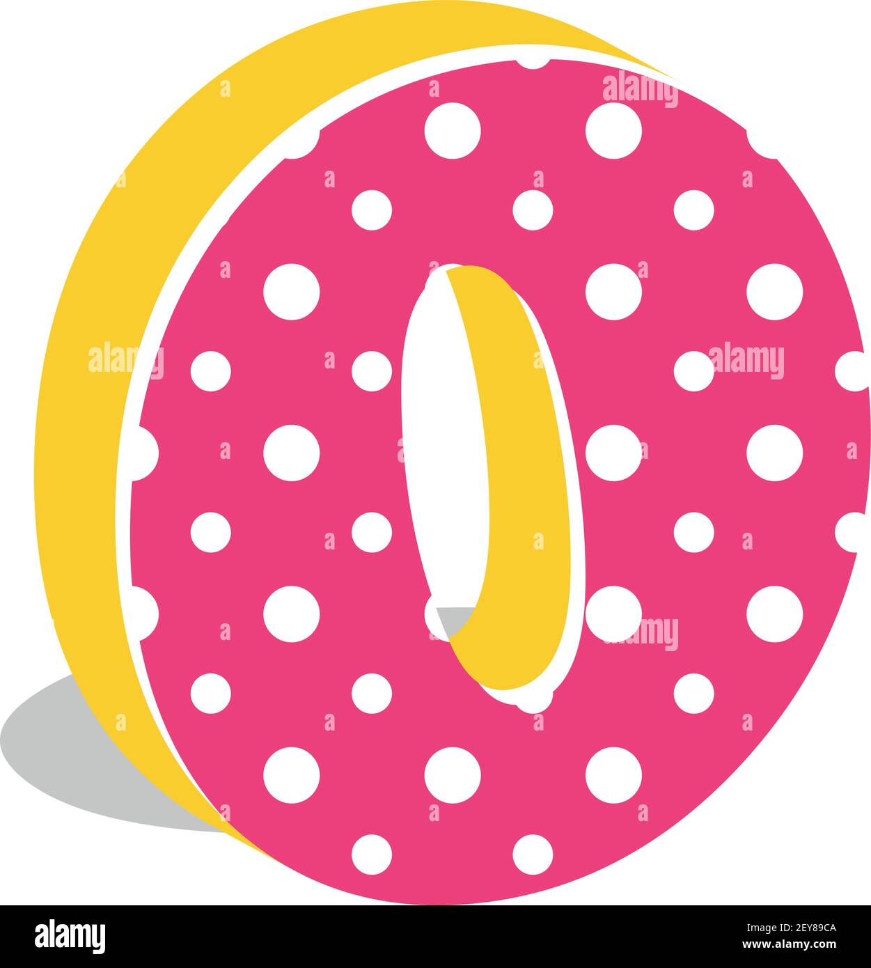 Cute dotted 3d number zero isolated on white background. Vector ...