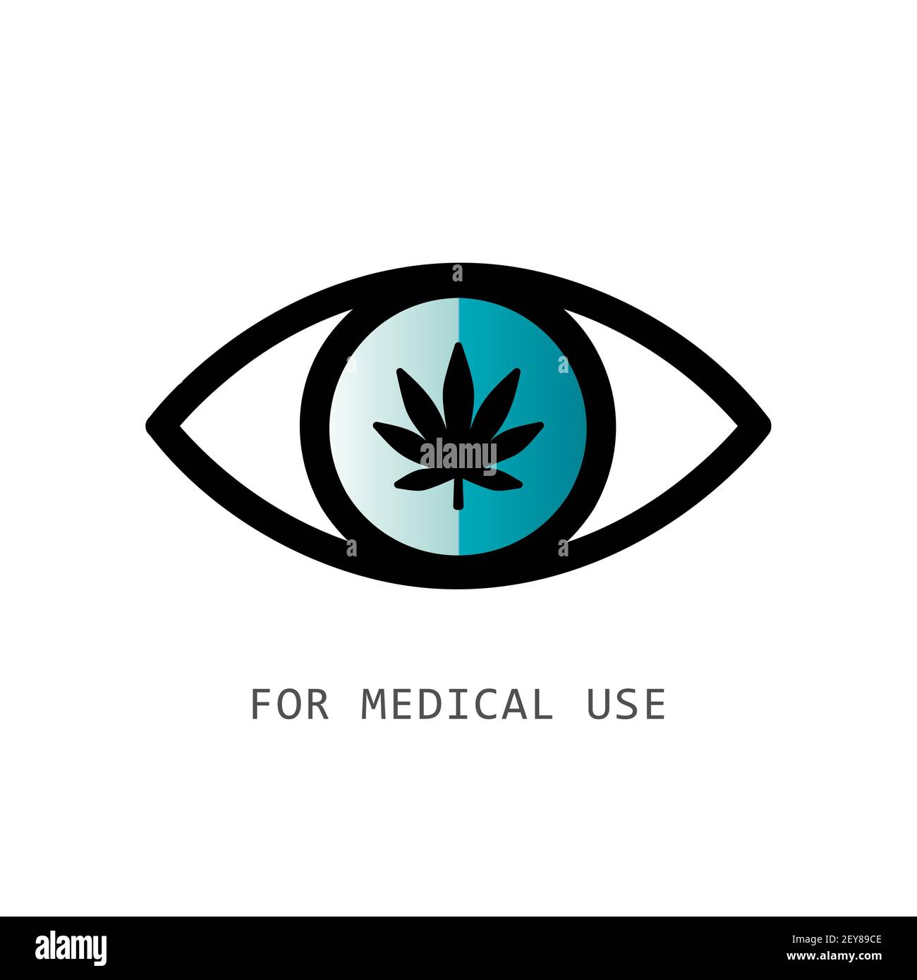 eye with cannabis leaf icon for medical use isolated on white ...