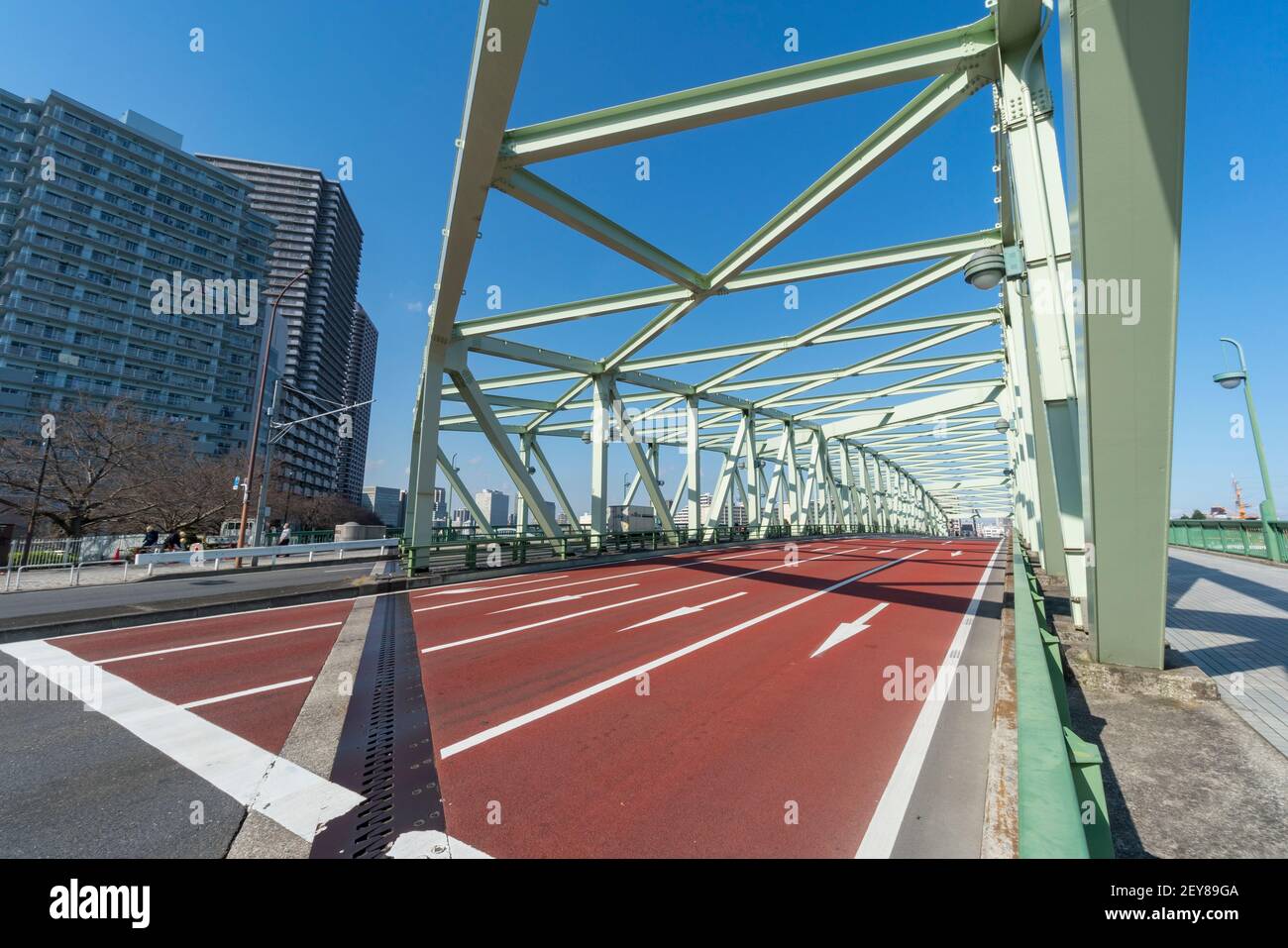 Aiobashi Bridge over the Harumi Canal, which connects Tsukuda, Chuo ...