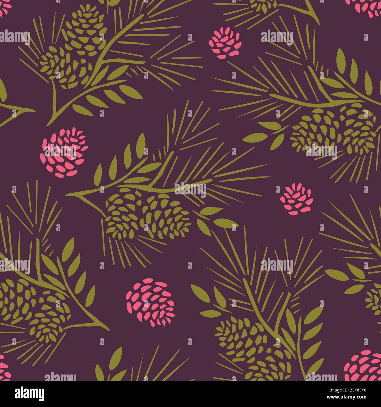 Elegant pine vector seamless pattern for wallpaper, textile , surface ...