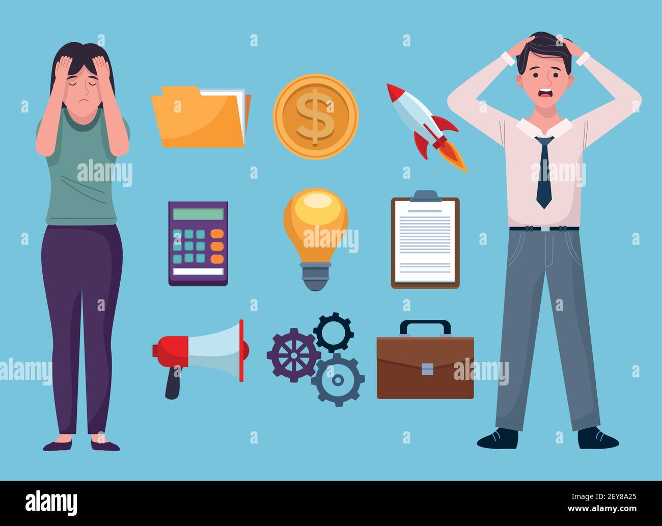 Couple workers bulb checklist hi-res stock photography and images - Alamy