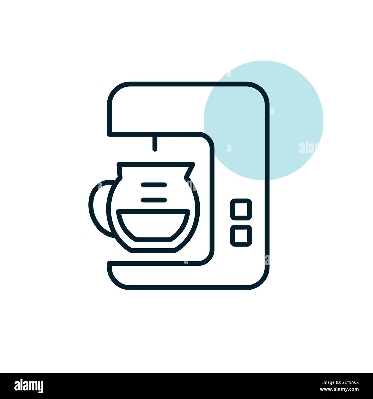 Coffee maker machine outline icon. Workspace sign. Graph symbol for ...