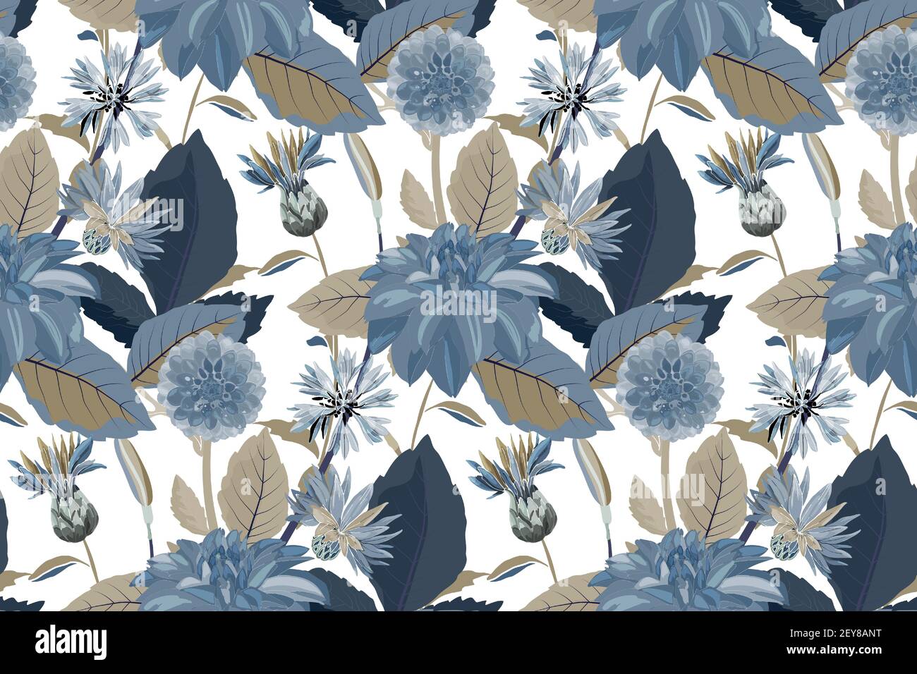 Vector floral seamless pattern. Flower background. Seamless pattern ...