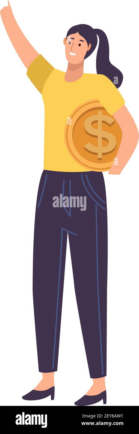 Female avatar dollar coin Stock Vector Images - Alamy