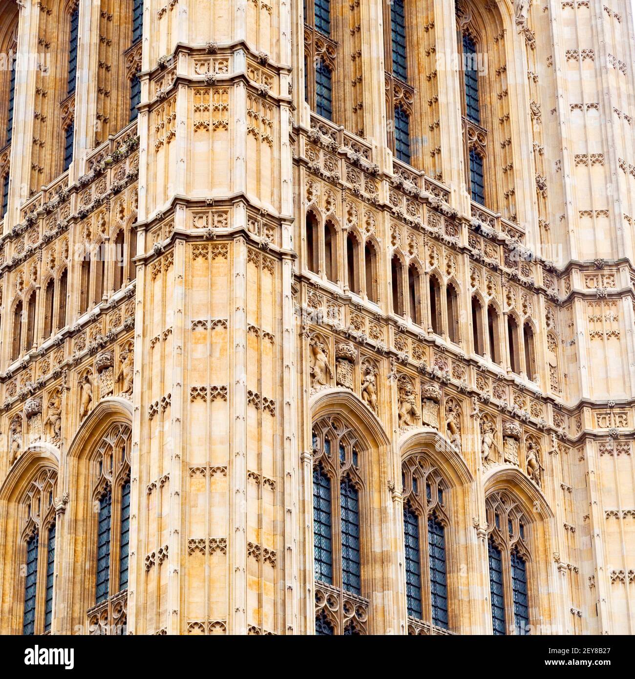 Old in london historical parliament glass window structure and reflex ...