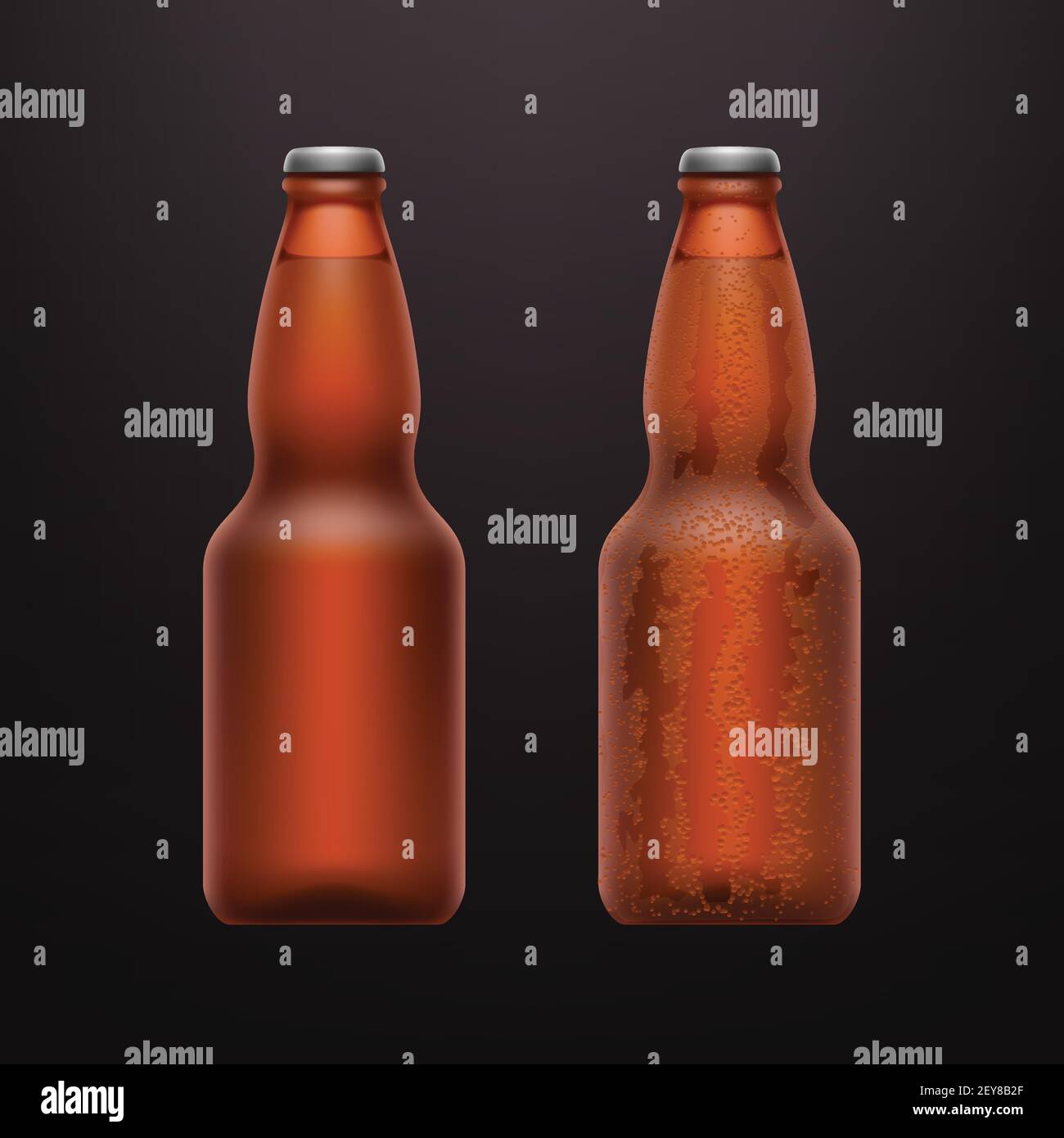 Glass beer bottles brown Stock Vector Images - Alamy