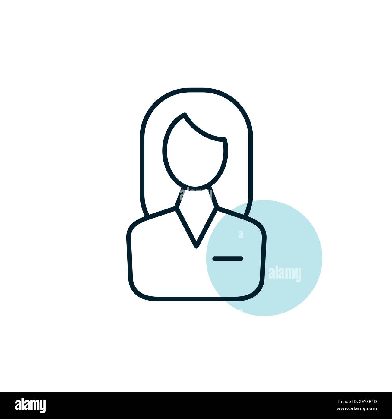 User icon of woman outline icon. Business sign. Graph symbol for your ...