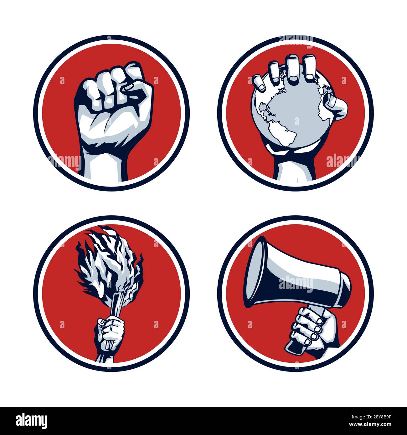 four hands revolution Stock Vector Image & Art - Alamy