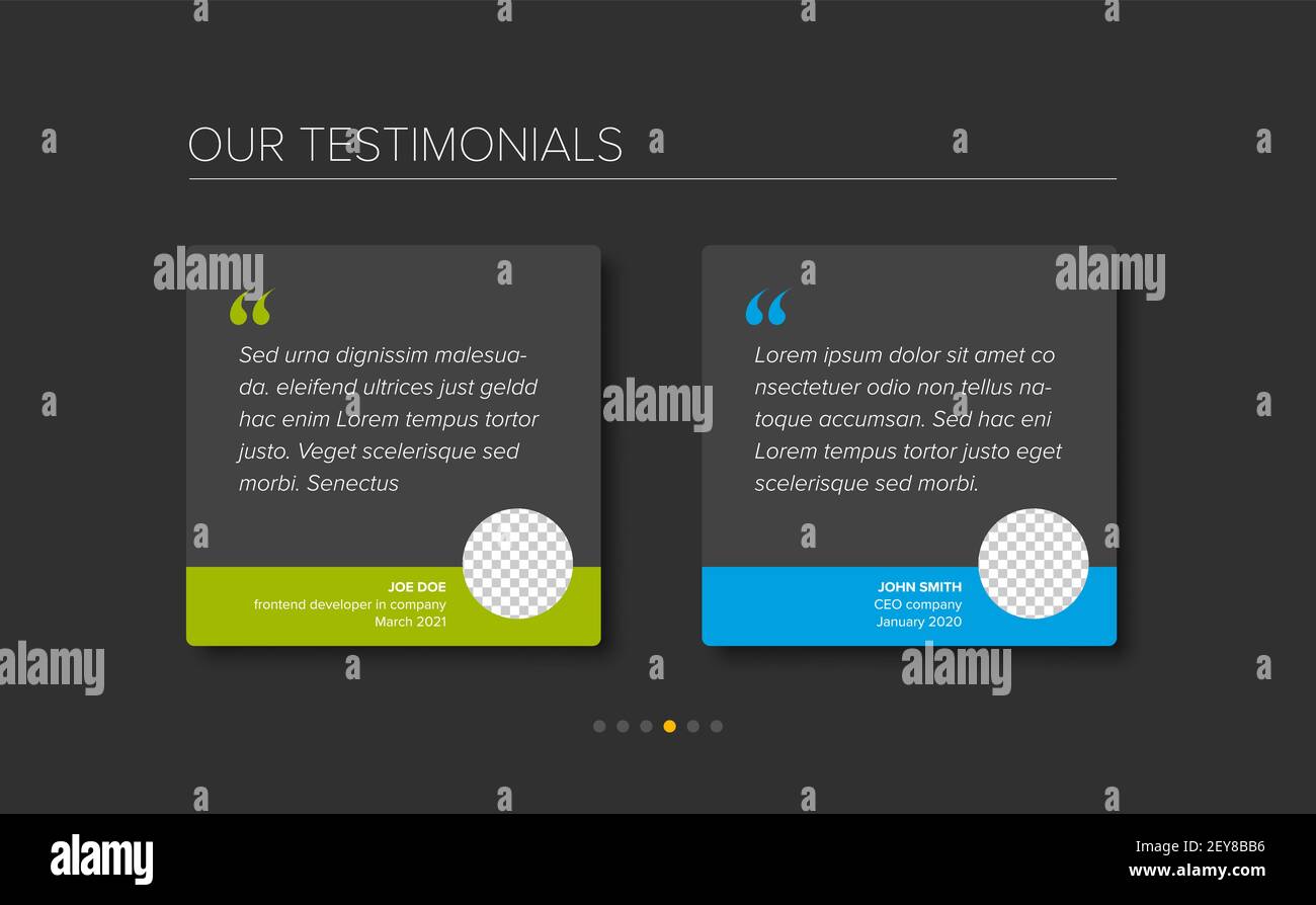 Simple dark minimalistic testimonial review section layout template ...