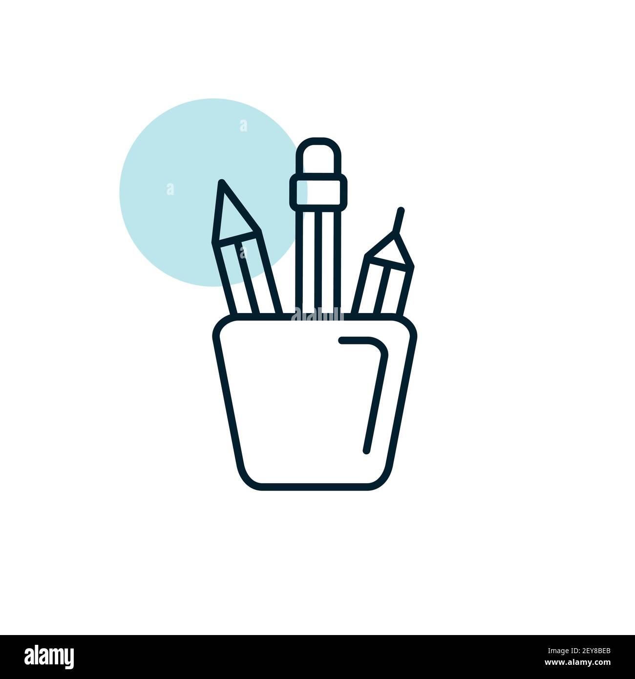 Pencil stand outline icon. Workspace sign. Graph symbol for your web ...