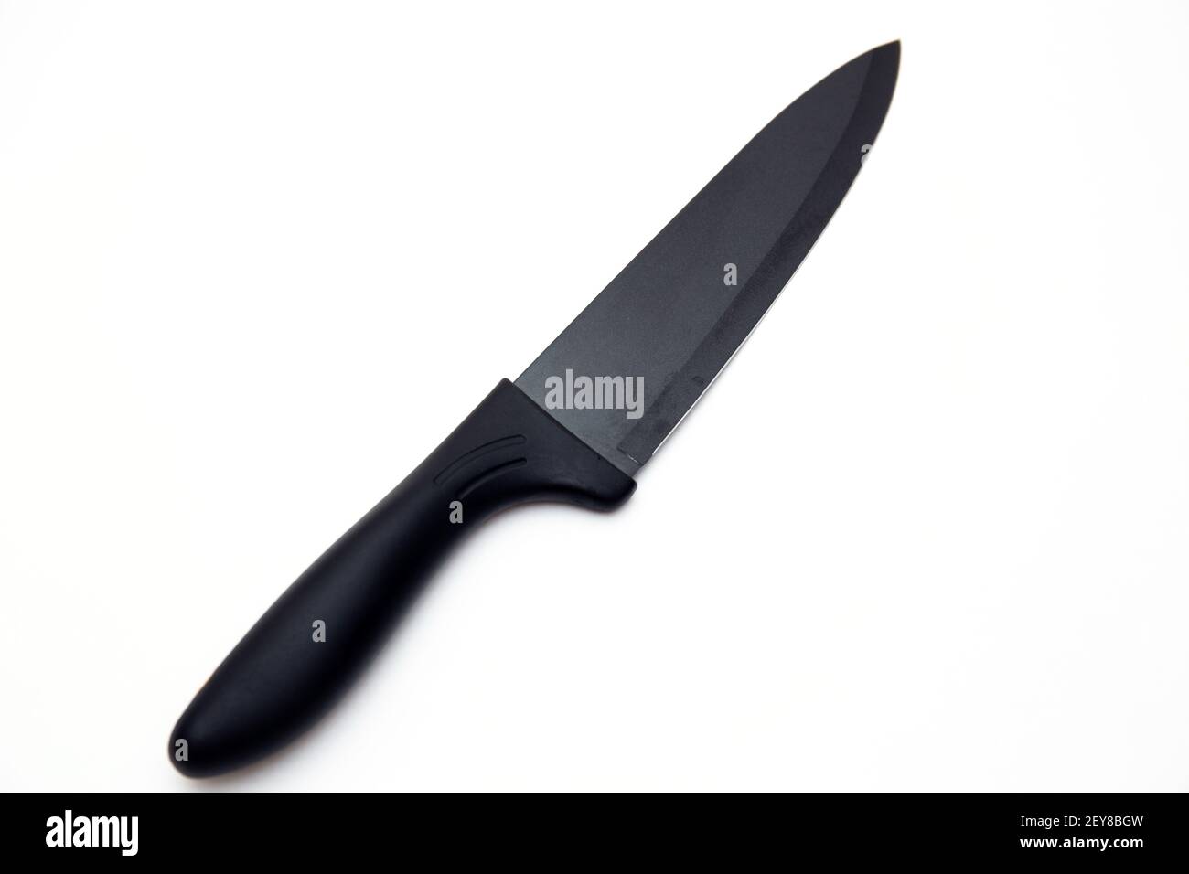 A top view of a black matte sharp knife isolated in white Stock Photo ...