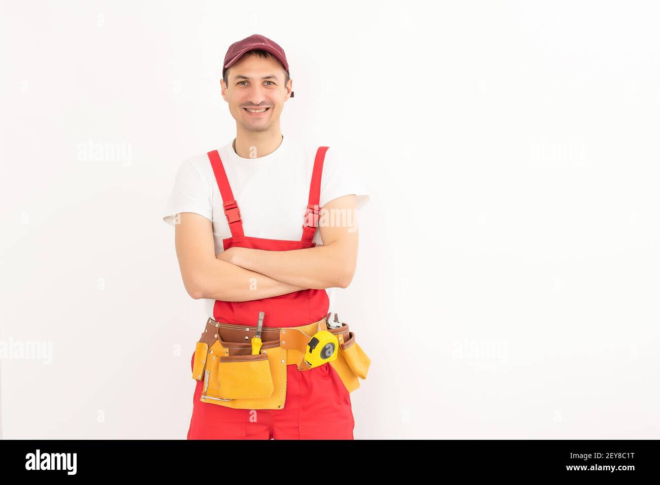 Full length portrait of a manual worker Stock Photo - Alamy