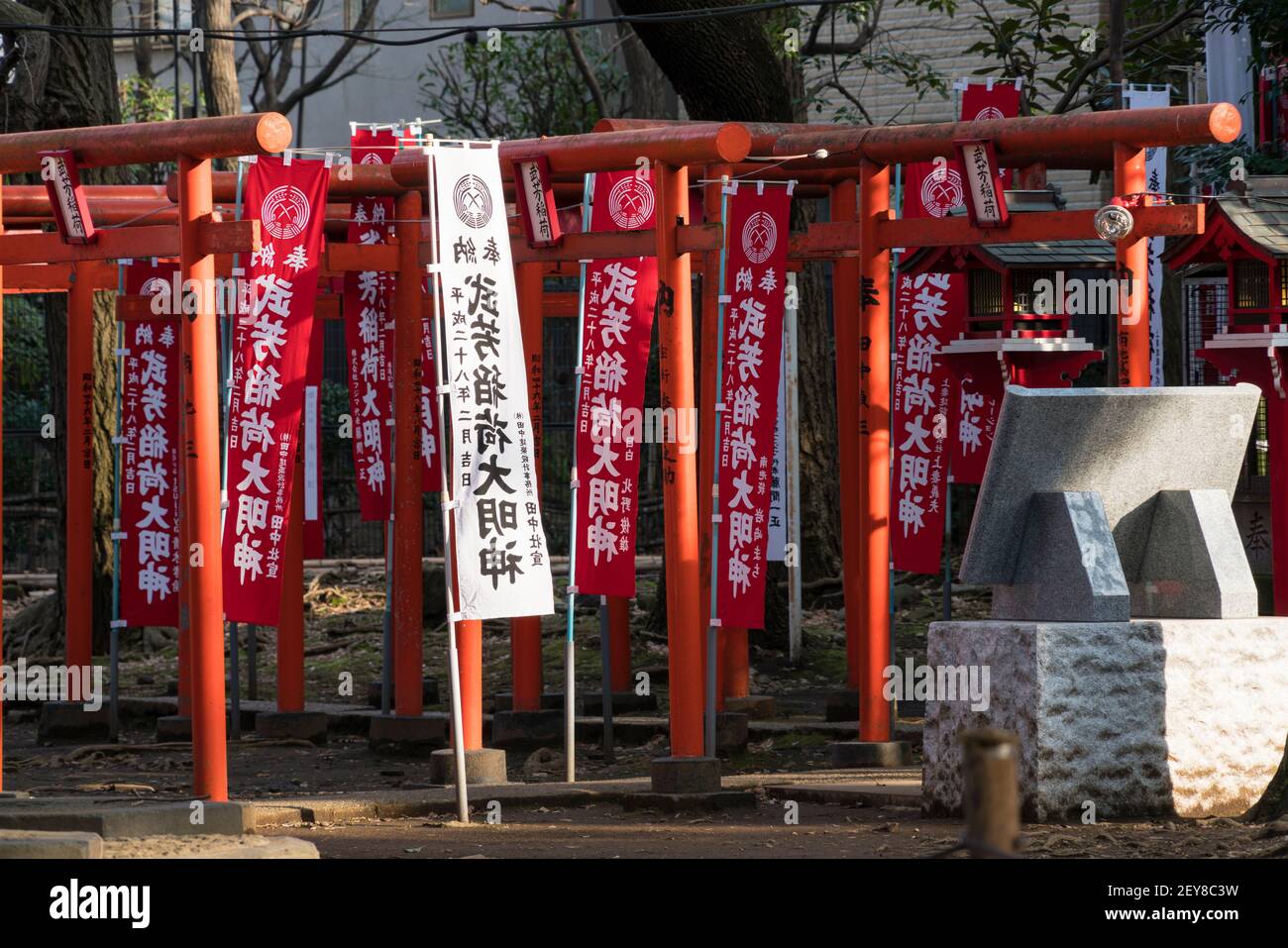 Rows of Torii Gates of Takeyoshi-Inari Shrine in Kishimojin Shrine ...