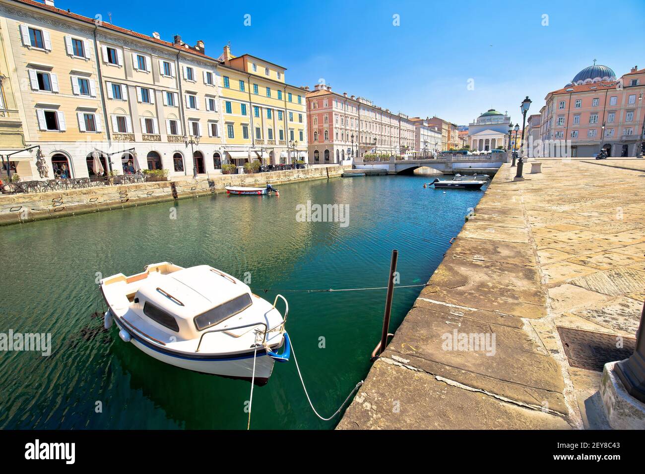 Trieste channel and Ponte Rosso square view, city in Friuli Venezia ...
