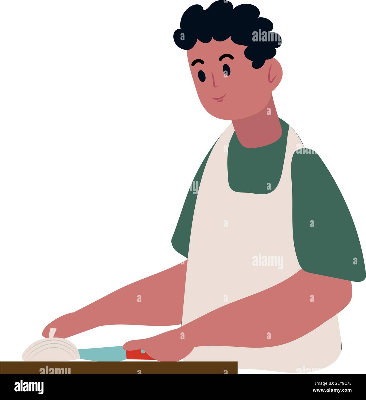 man cutting onion Stock Vector Image & Art - Alamy