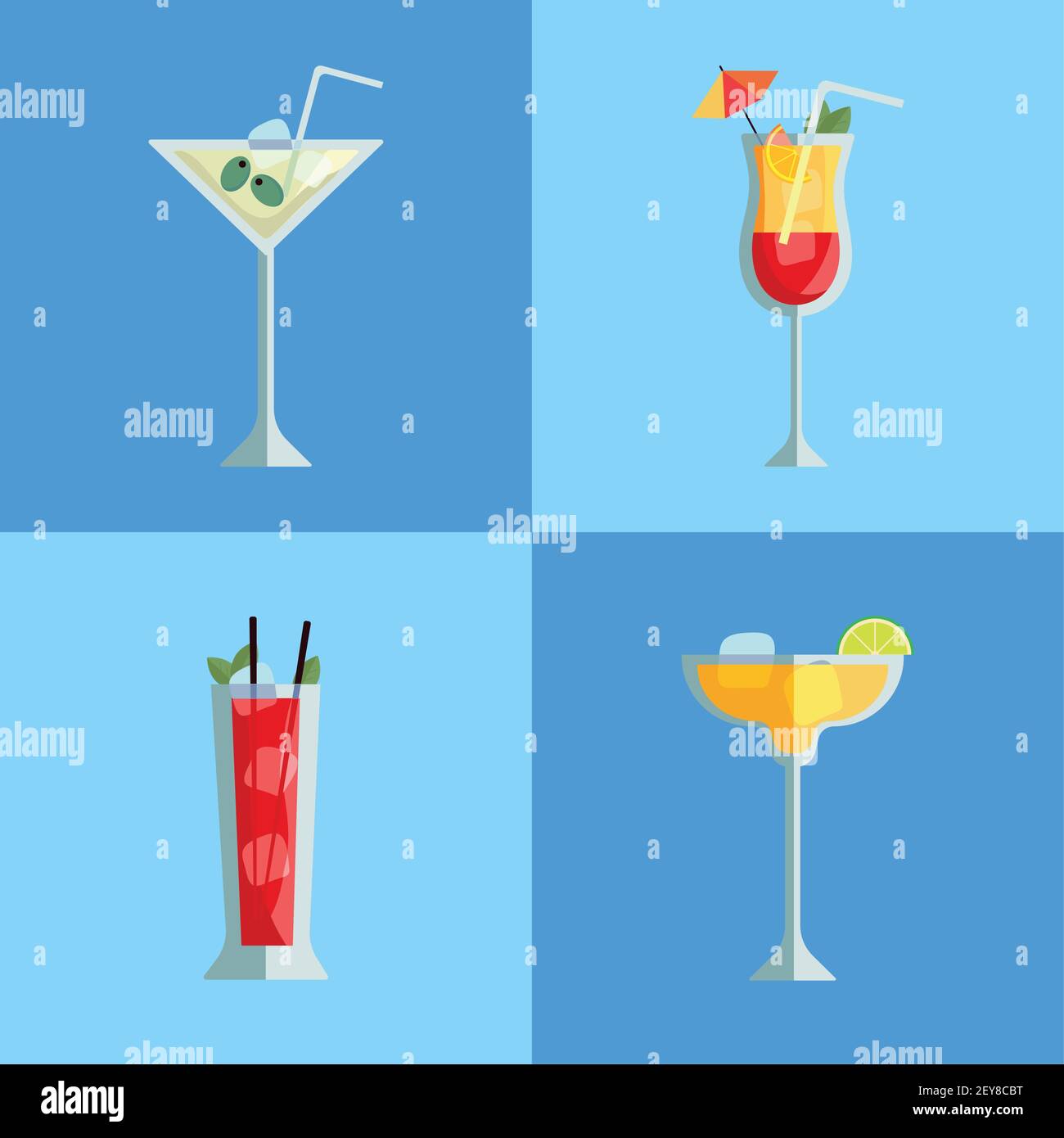 four cocktails drinks Stock Vector Image & Art - Alamy
