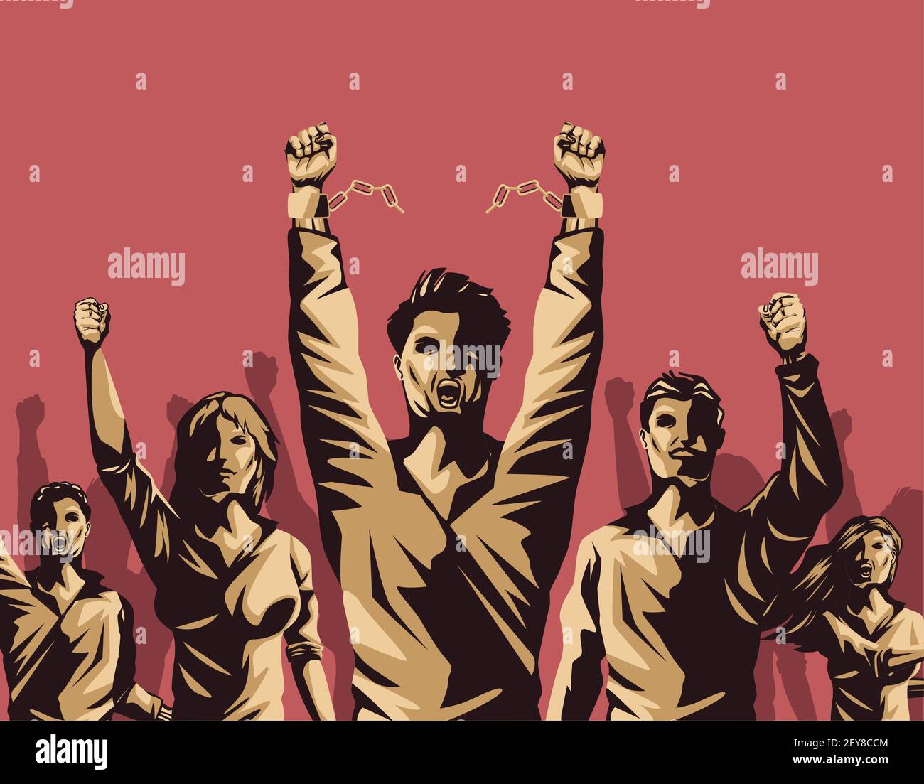 five workers protesting Stock Vector Image & Art - Alamy