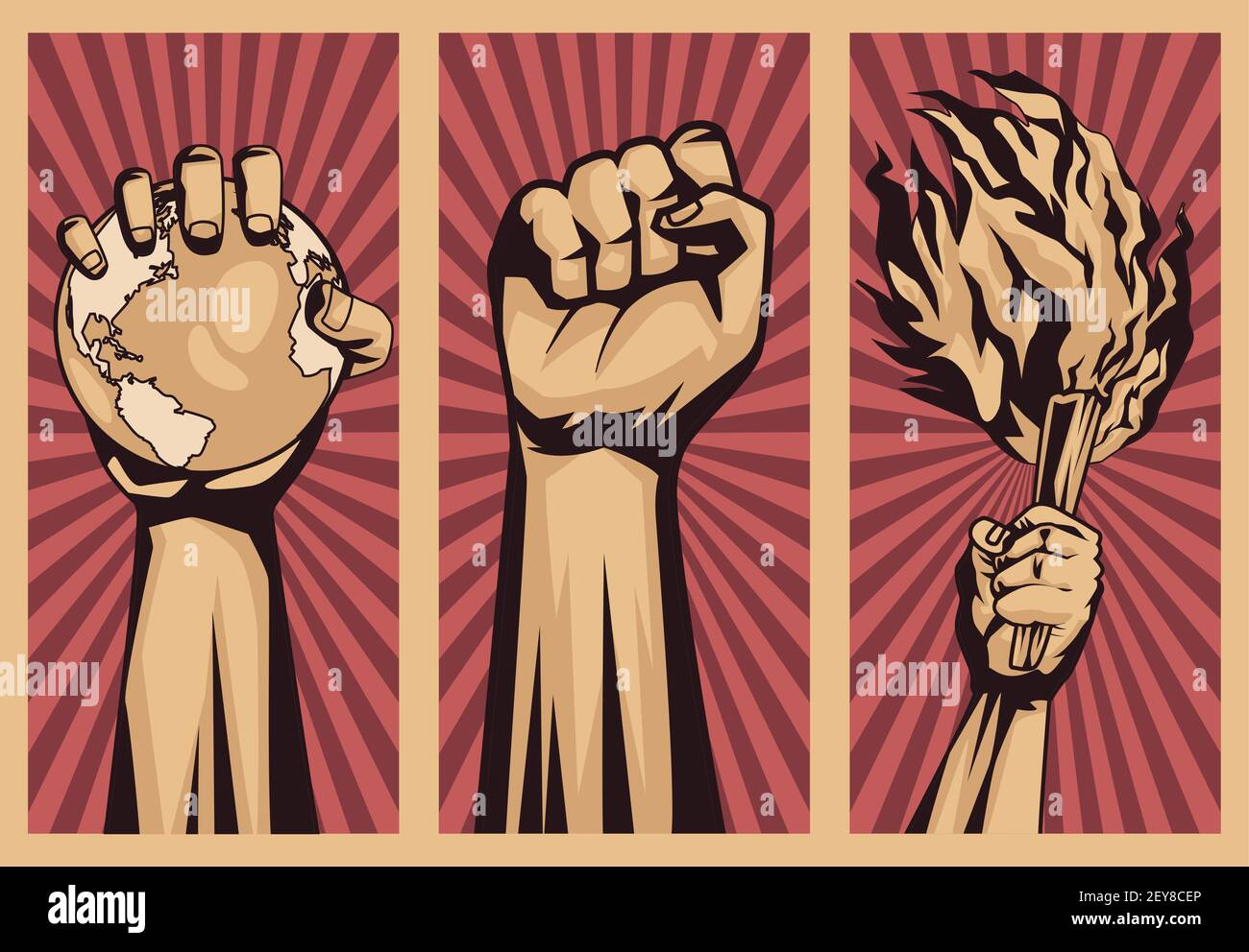 Red earth hands Stock Vector Images - Alamy