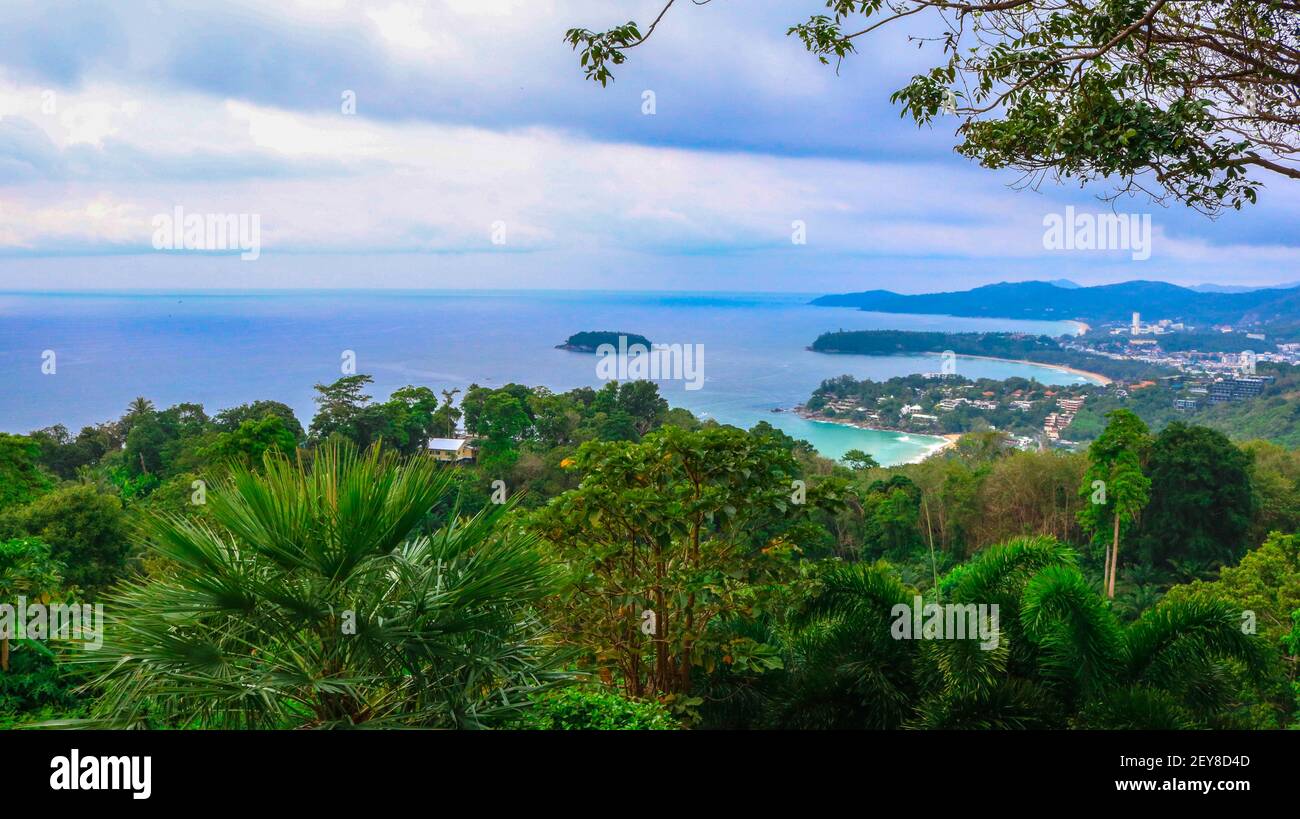 The beautiful view of the green mountains of Phuket, Thailand Stock ...