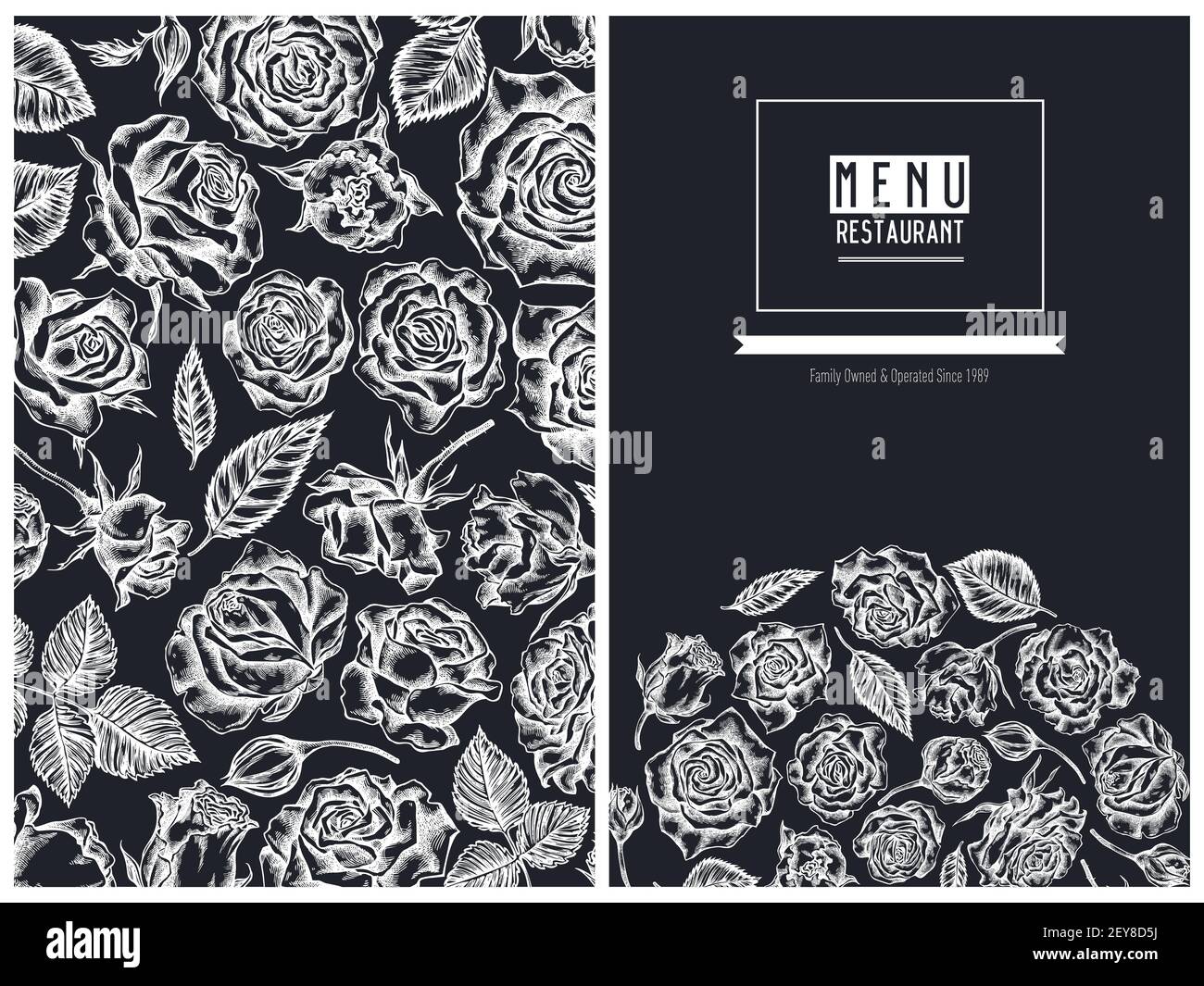 Menu cover design chalk Cut Out Stock Images & Pictures - Alamy