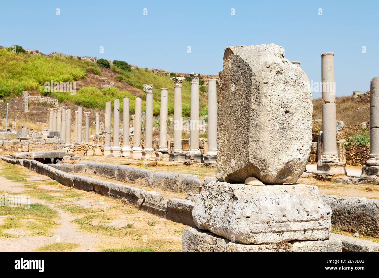 In old construction asia turkey and the roman temple Stock Photo - Alamy