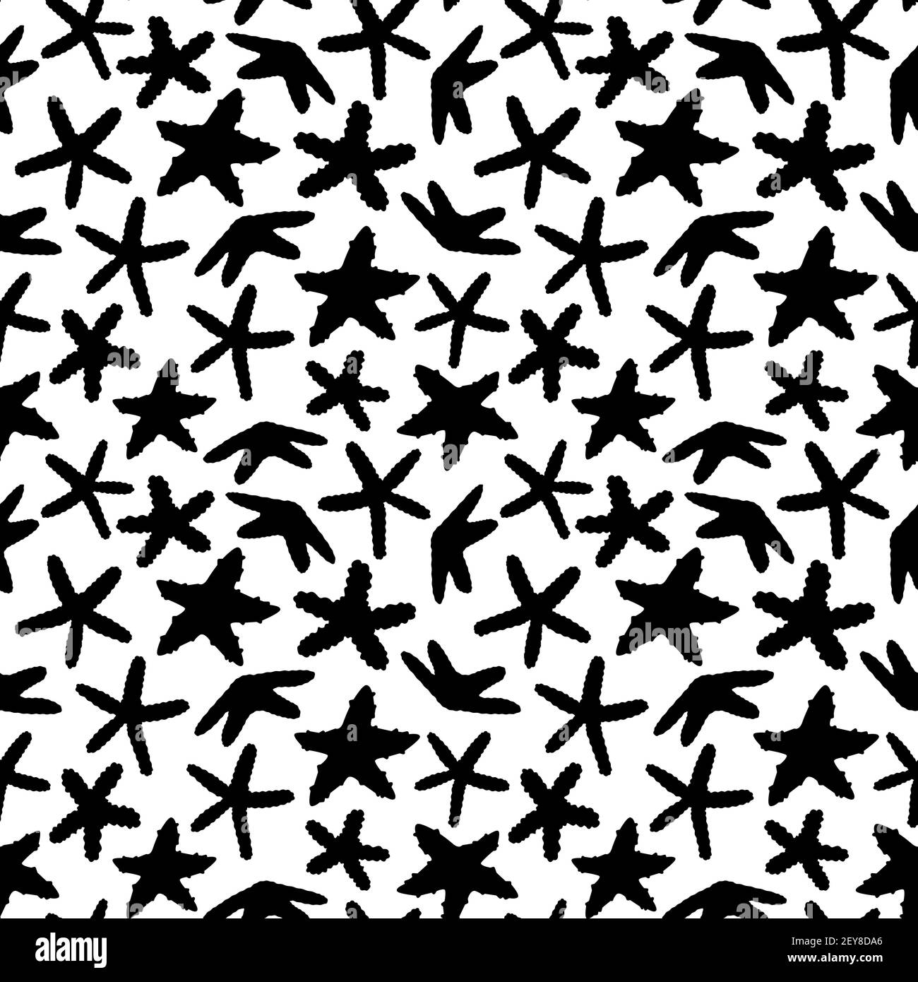 White black Seamless endless vector outline cartoon pattern of sea ...